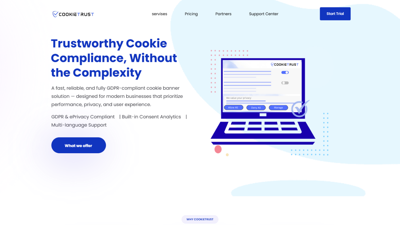 Cookietrust | GDPR-Compliant Cookie Consent & Built-in Analytics